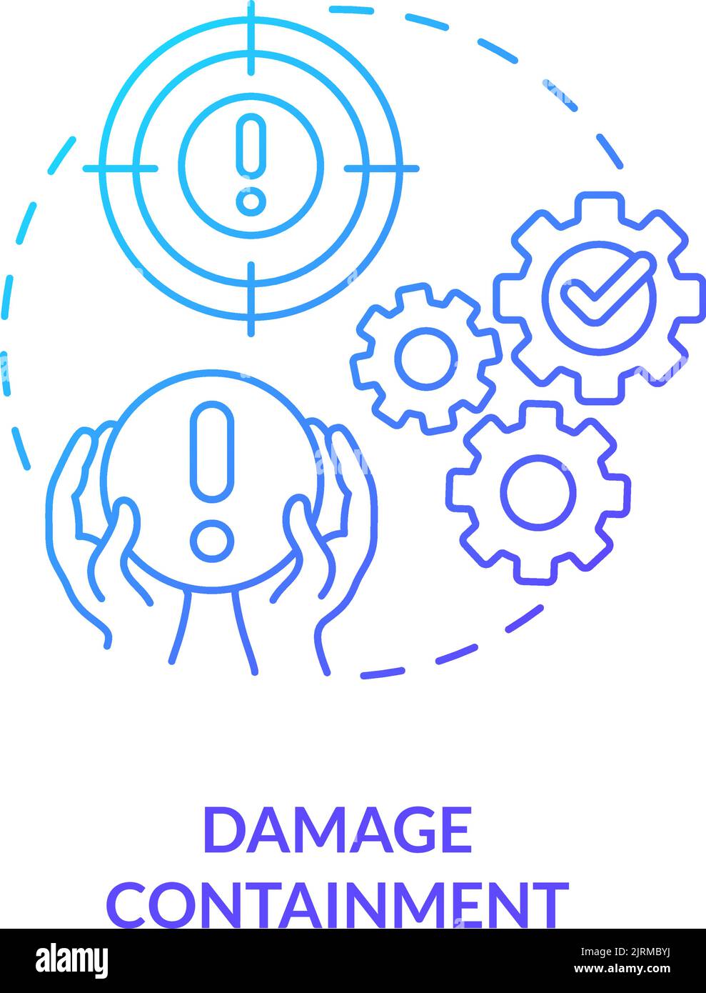 Damage containment blue gradient concept icon Stock Vector Image & Art ...