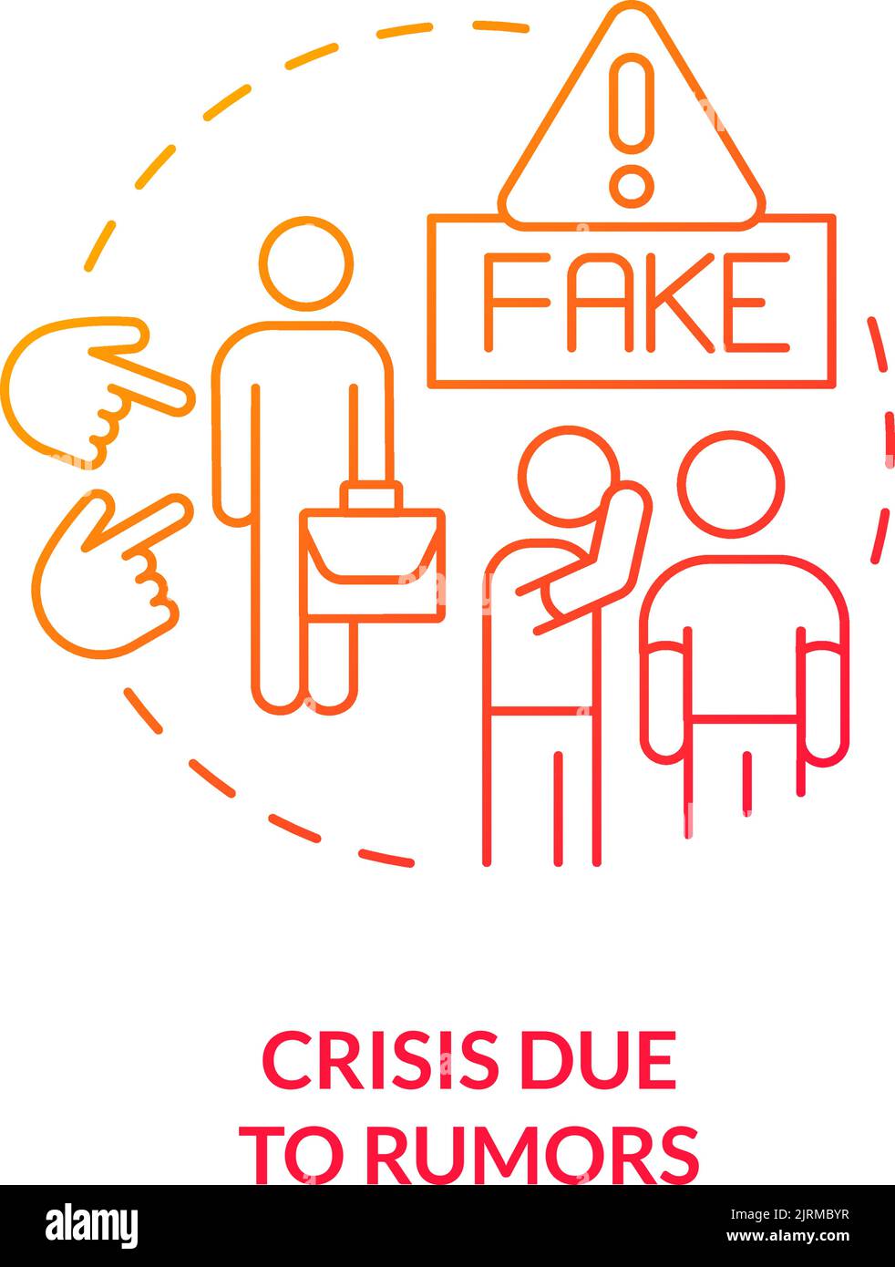 Crisis due to rumors red gradient concept icon Stock Vector Image & Art ...
