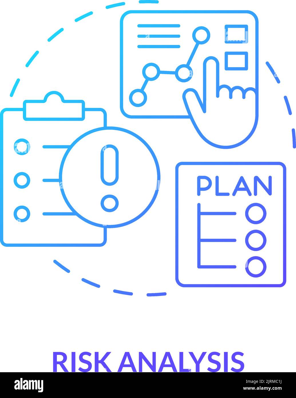 Risk analysis blue gradient concept icon Stock Vector Image & Art - Alamy