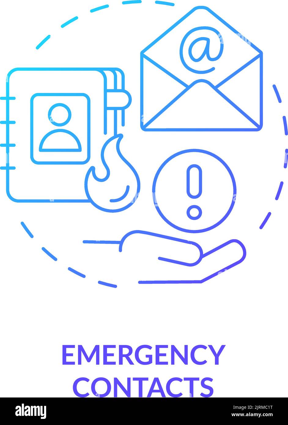 Emergency contacts blue gradient concept icon Stock Vector Image & Art ...