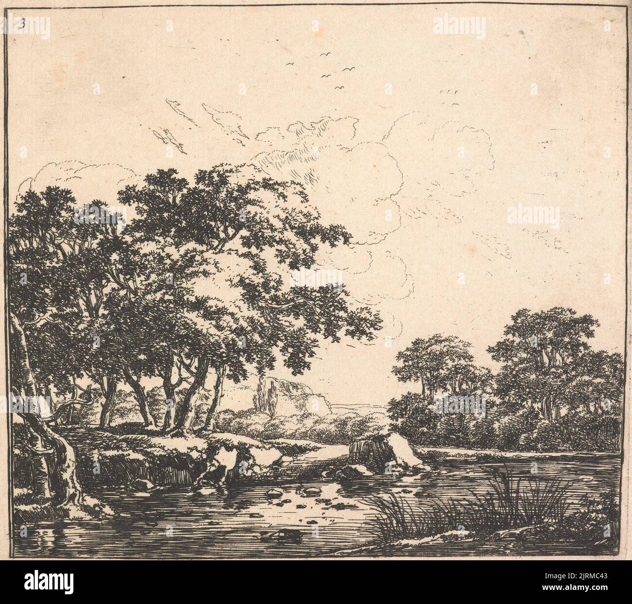 Eight landscapes. Plate 3. A river winding through a forest., 1640-51 ...