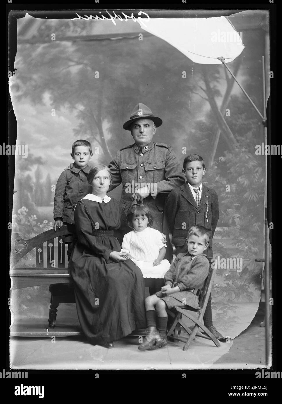 Adolph Goldfinch and family, 1917, Wellington, by Berry & Co Stock ...