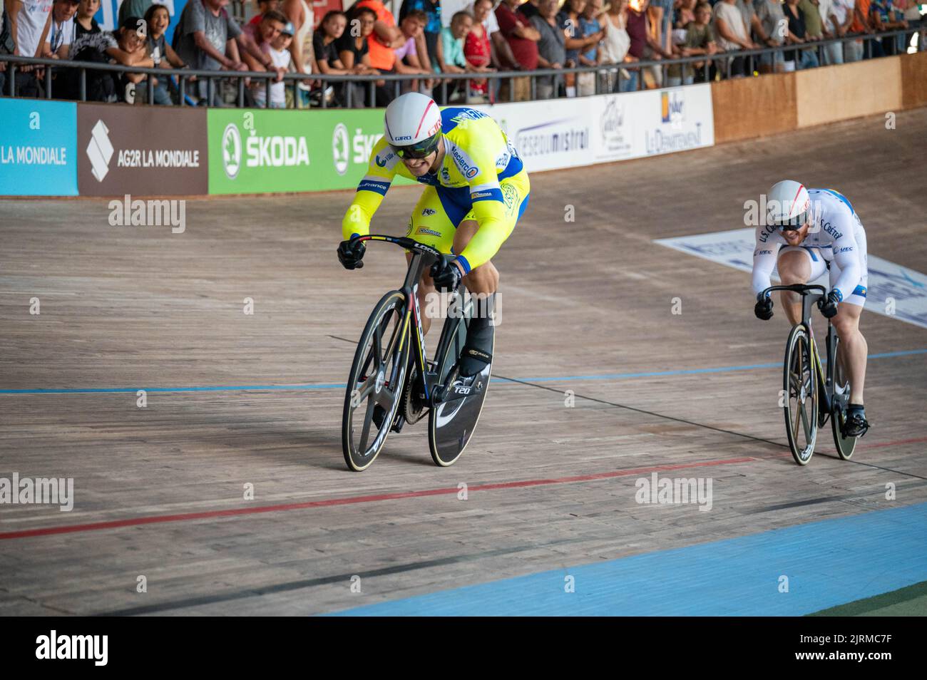 Sebastien VIGIER and Rayan HELAL, Men's Sprint during the Track Cycling ...