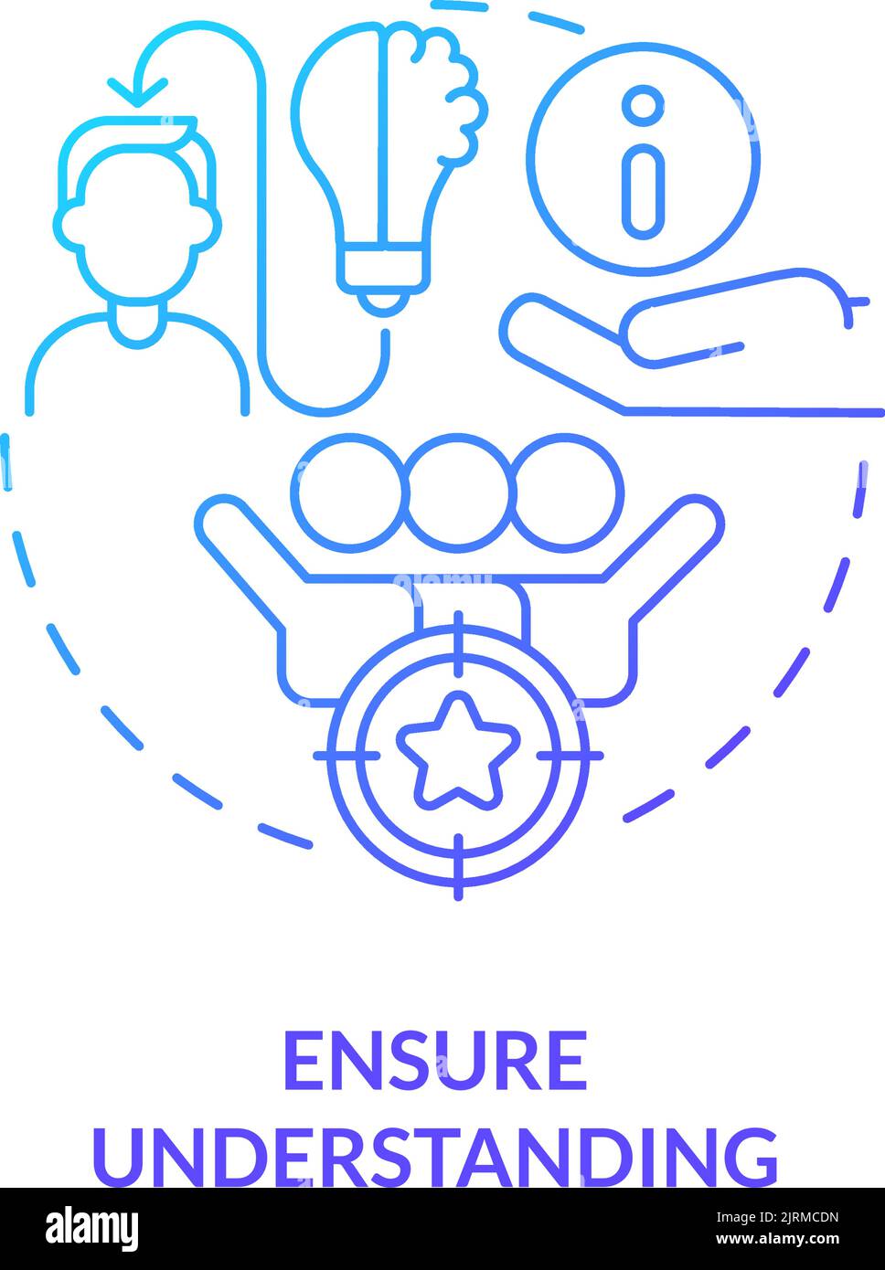 Ensure understanding blue gradient concept icon Stock Vector Image ...