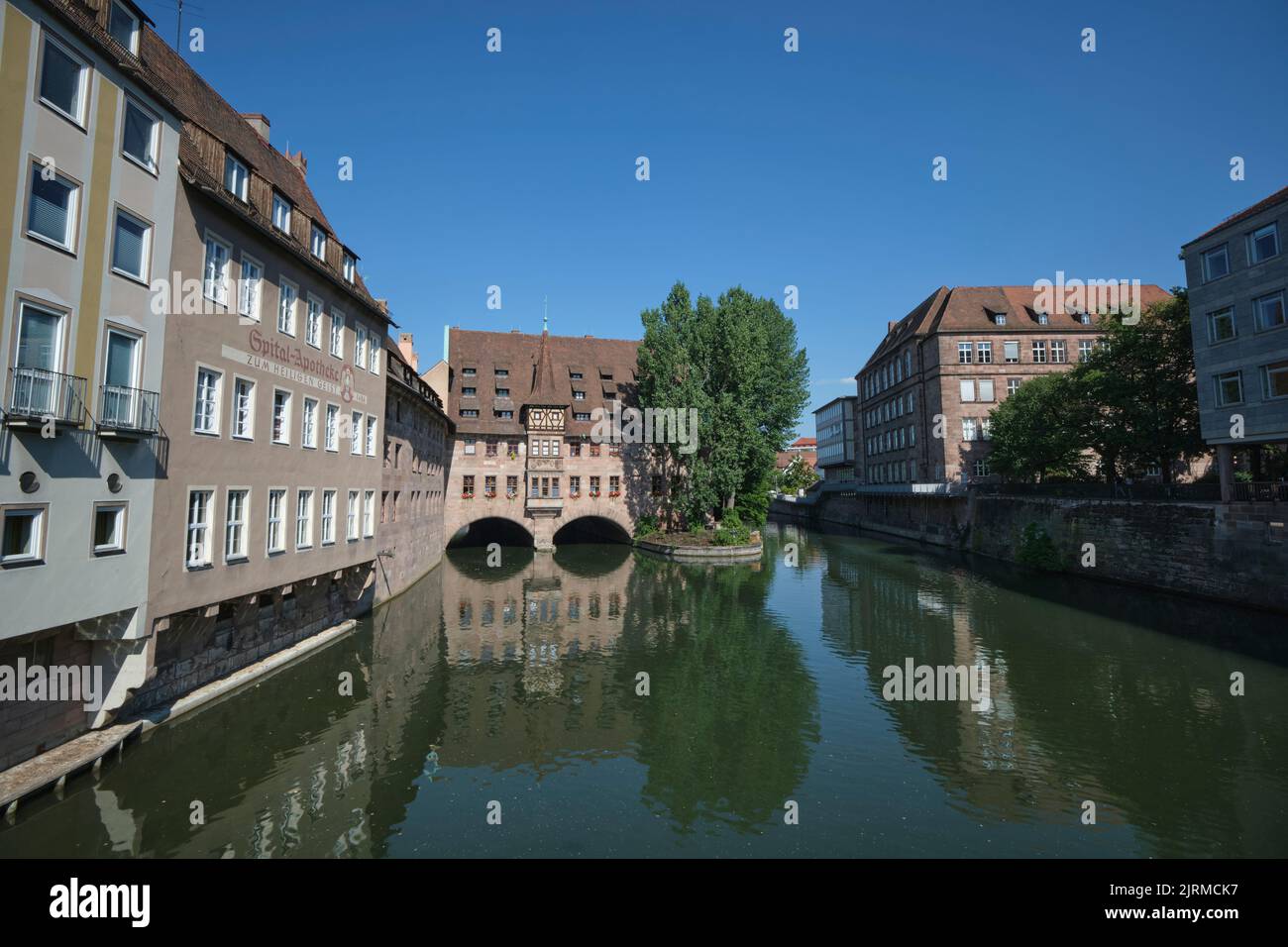 Nuremberg landmark in Germany. Holy Spirit Hospital (Heilig-Geist ...