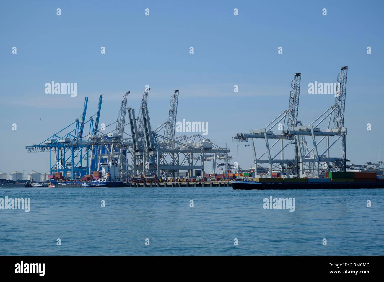 ROTTERDAM, THE NETHERLANDS - New container terminal with a very large ...