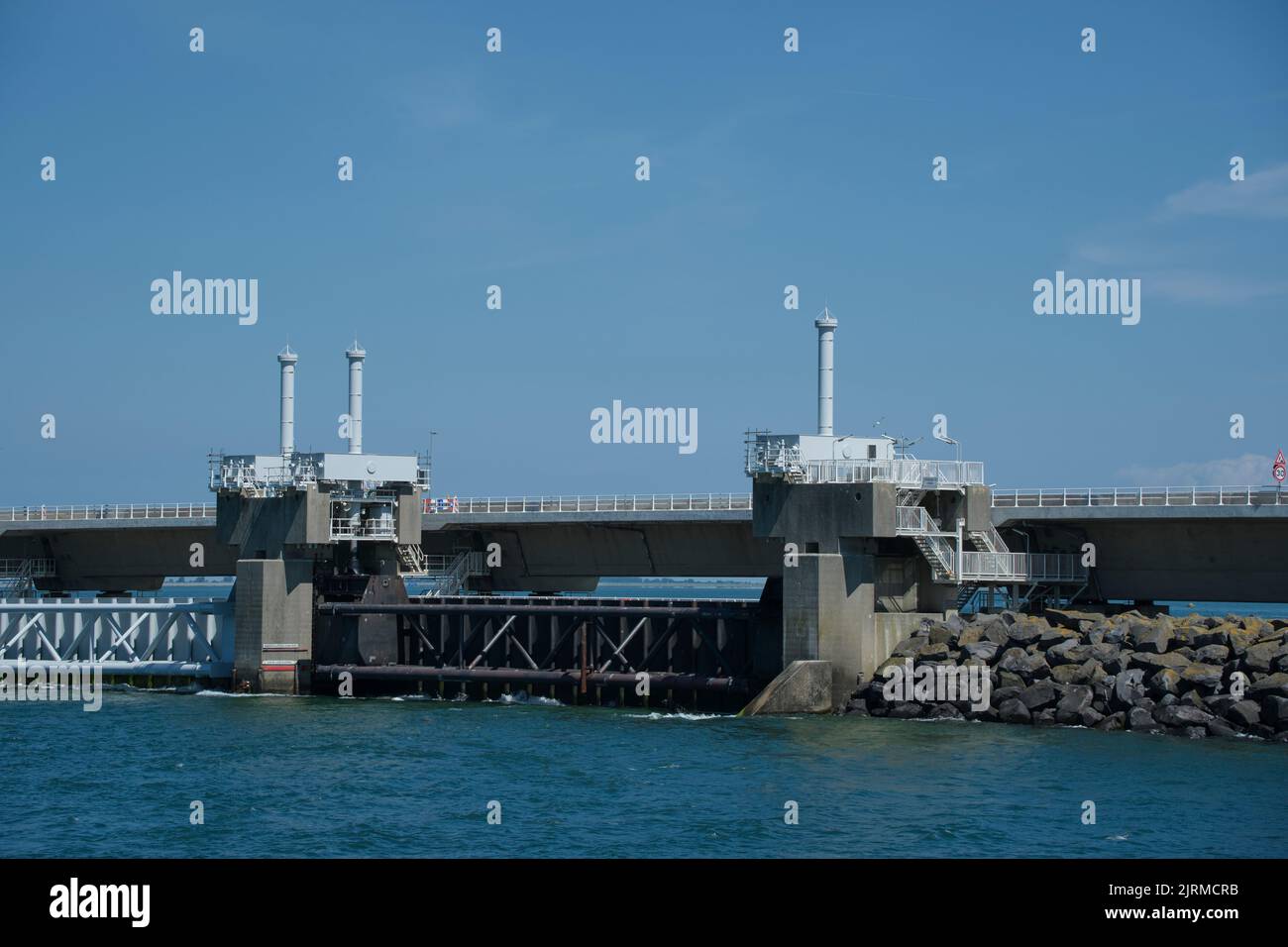 The Eastern Scheldt storm surge barrier (Oosterscheldekering) in the ...