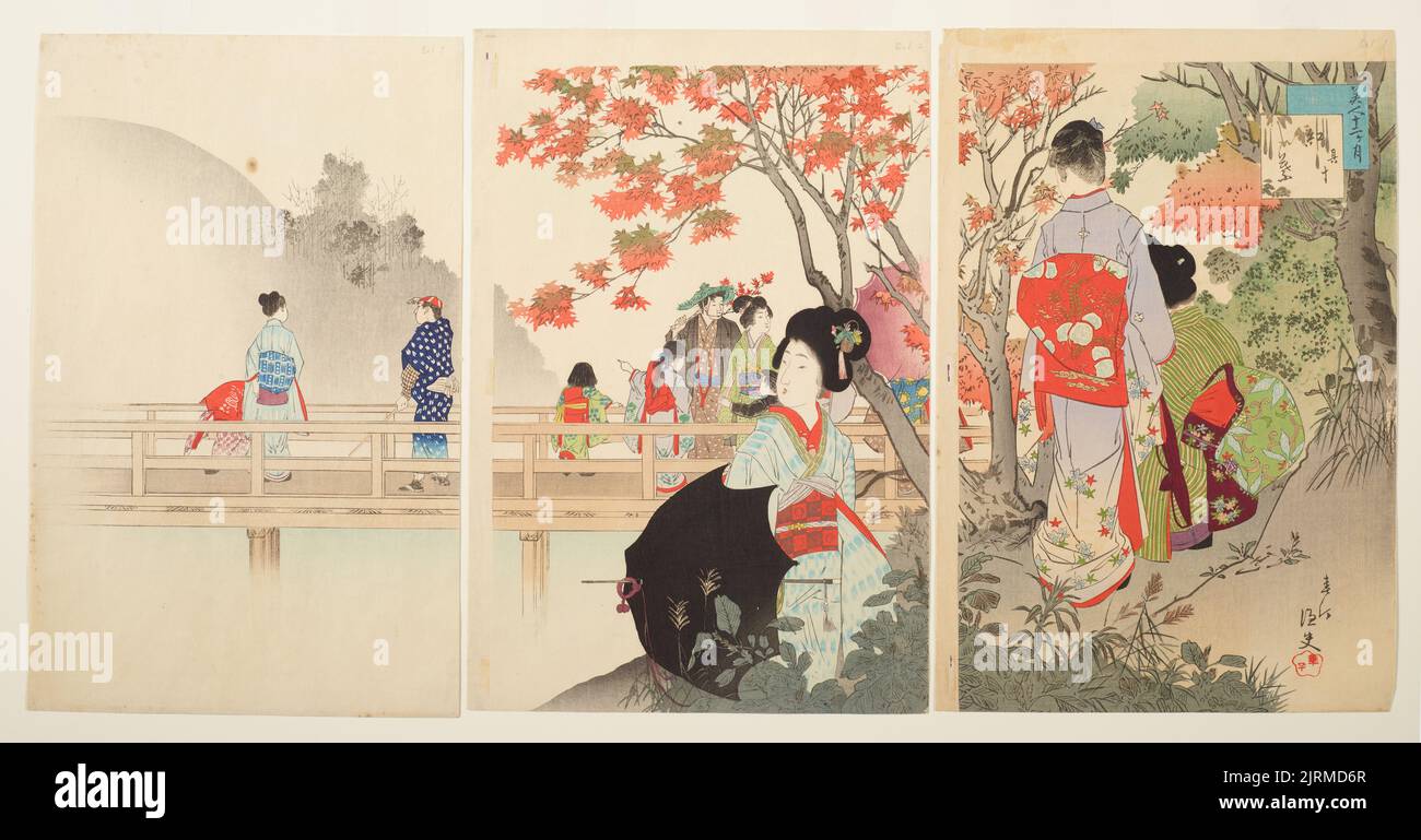 Bijin junikagetsu (Beauties in the twelve months): October, 1898, Tokyo ...