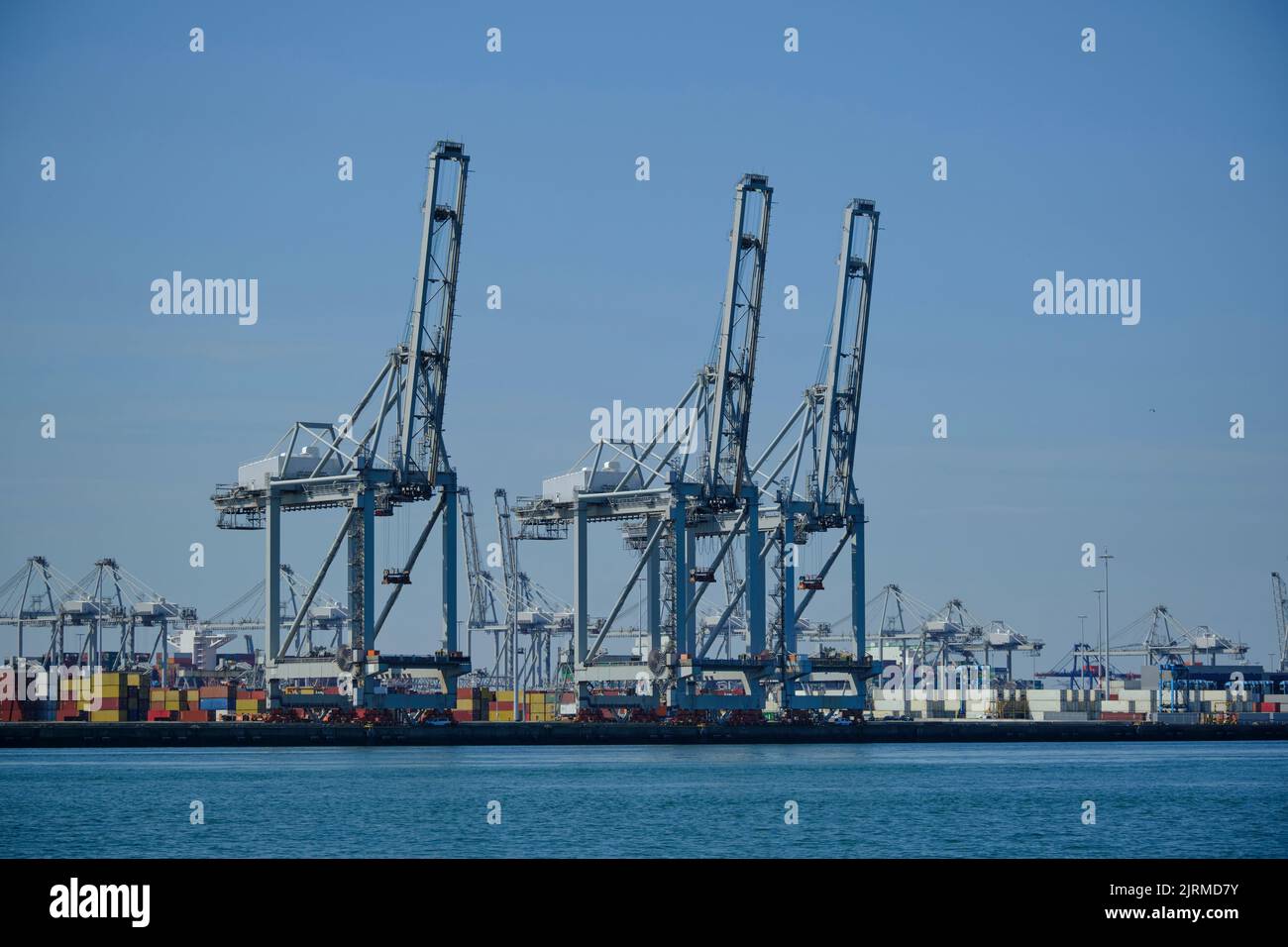 ROTTERDAM, THE NETHERLANDS - New container terminal with a very large ...