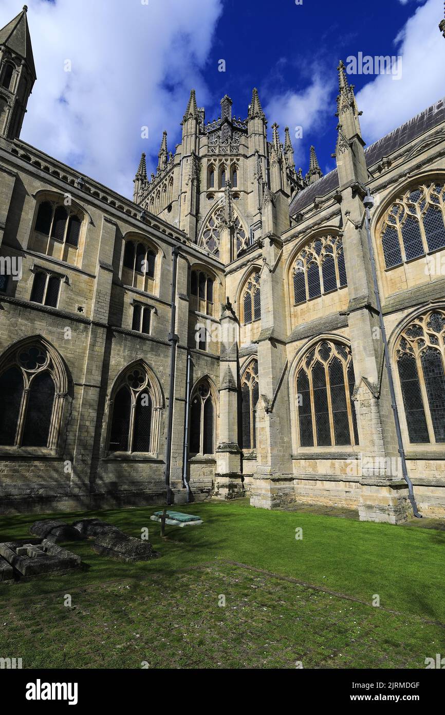 Spring view over Ely Cathedral; Ely City; Cambridgeshire; England; UK ...