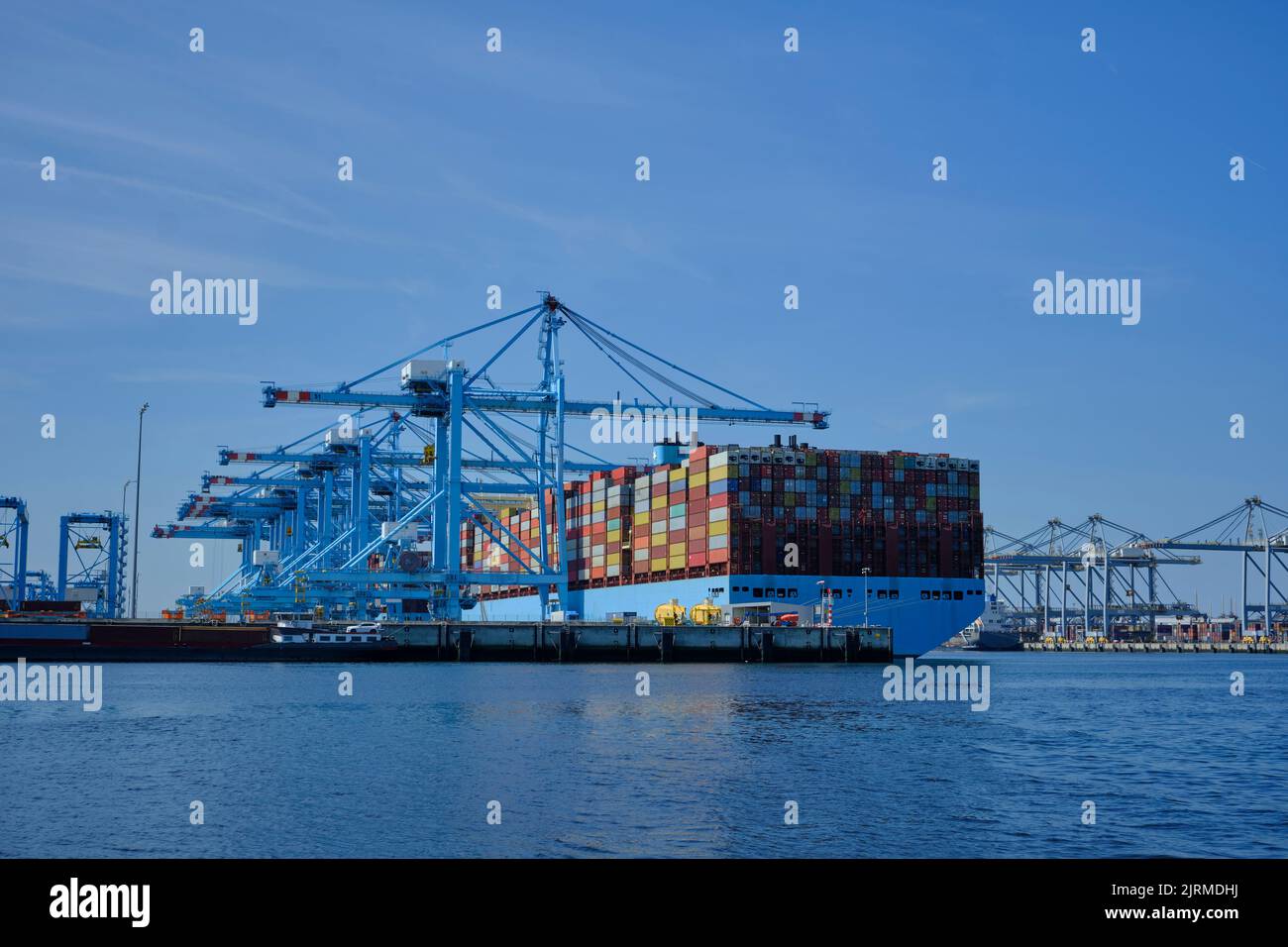 ROTTERDAM, THE NETHERLANDS - New container terminal with a very large ...