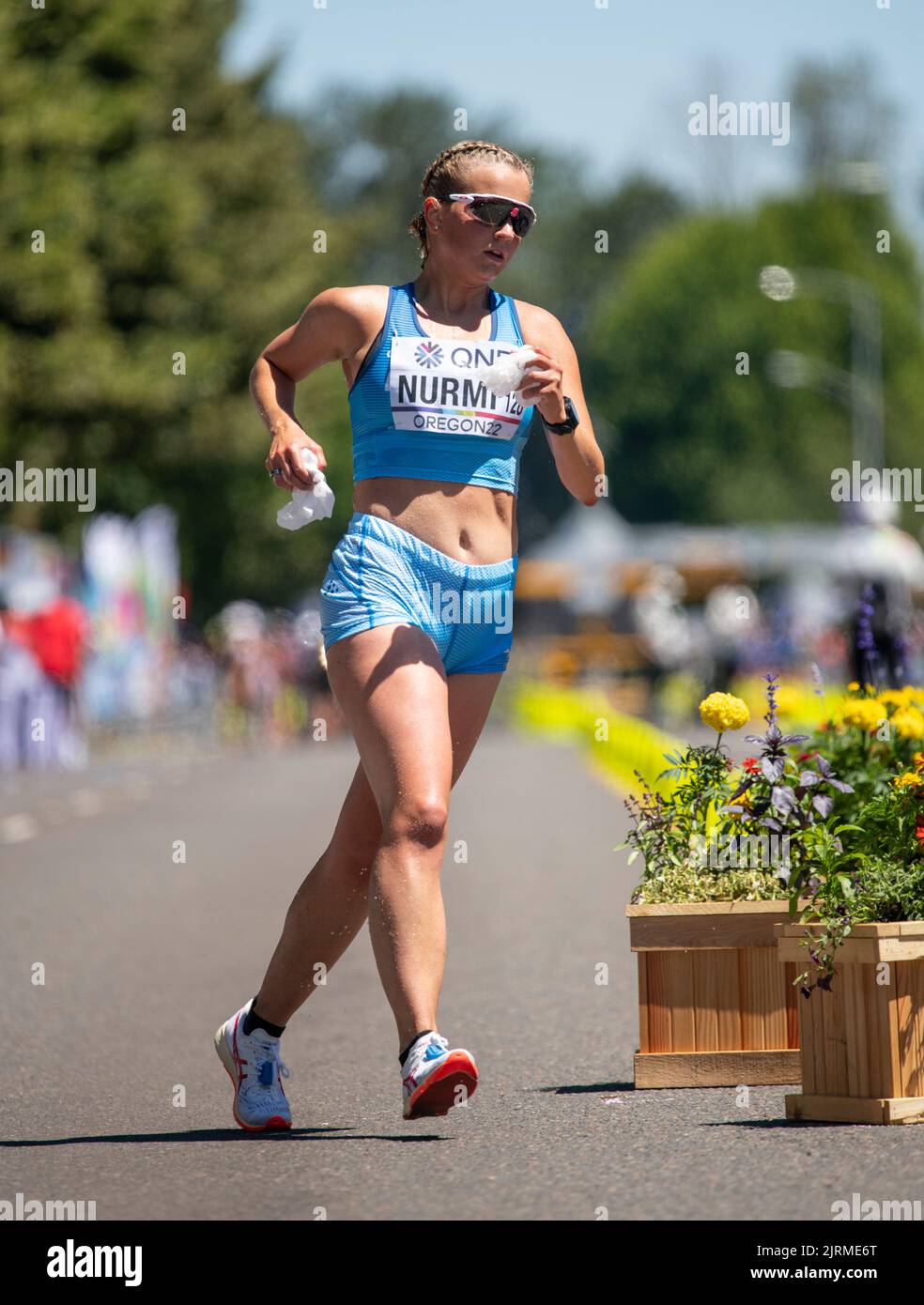 Enni Nurmi of Finland competing in the women’s 20k walk at the World ...