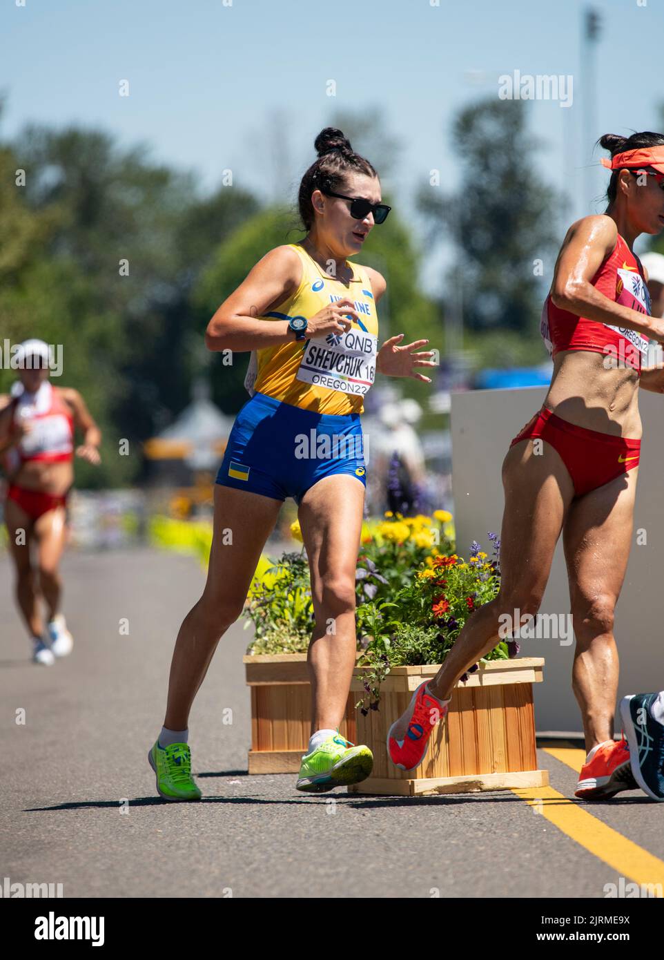 Hanna Shevchuk of Ukraine competing in the women’s 20k walk at the ...