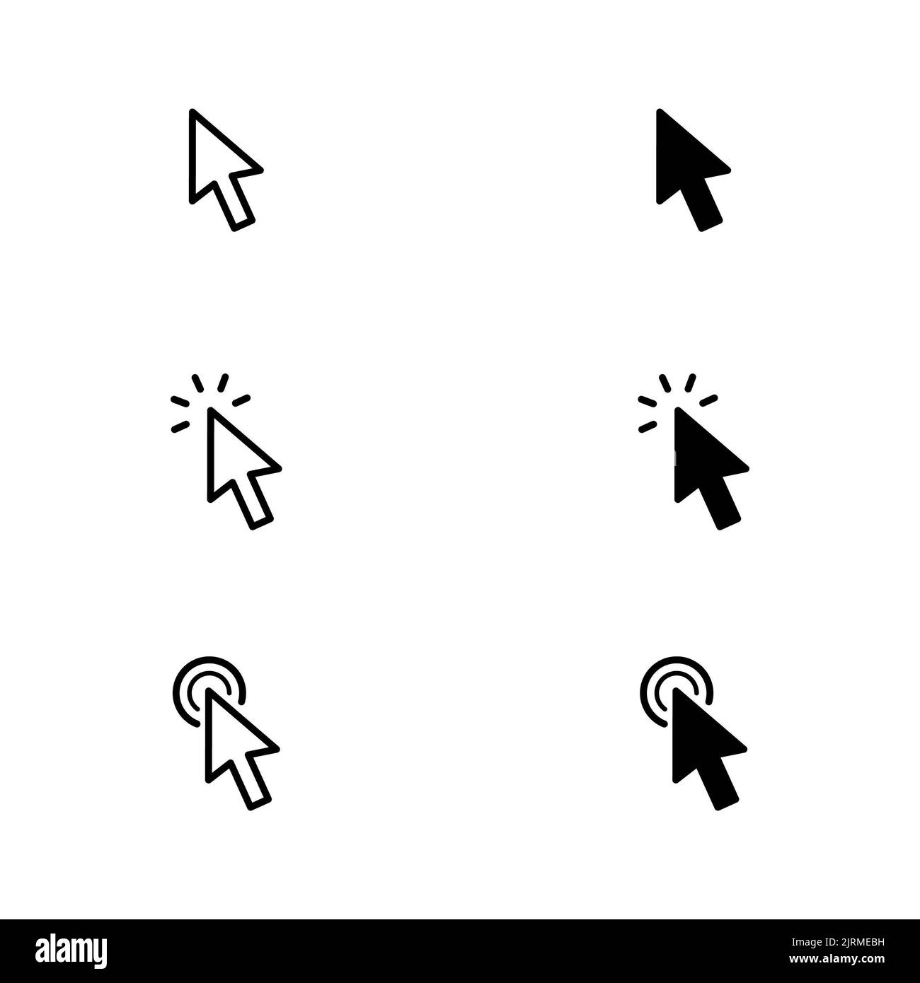 High quality flat mouse cursor icon. Pictogram, icon set, illustration ...