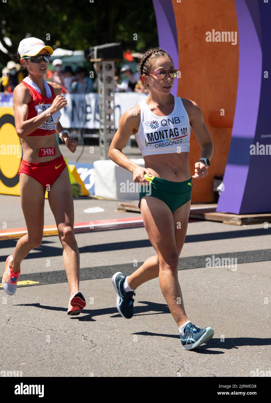 Jemima Montag of Australia competing in the women’s 20k walk at the ...