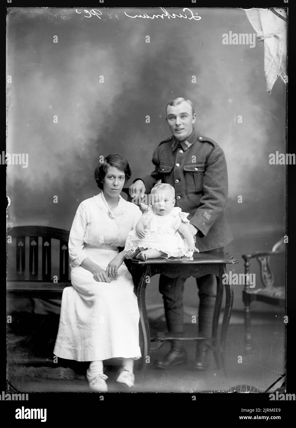 Harry Luckman with Ellen Luckman and baby Harry George Luckman, 1917 ...
