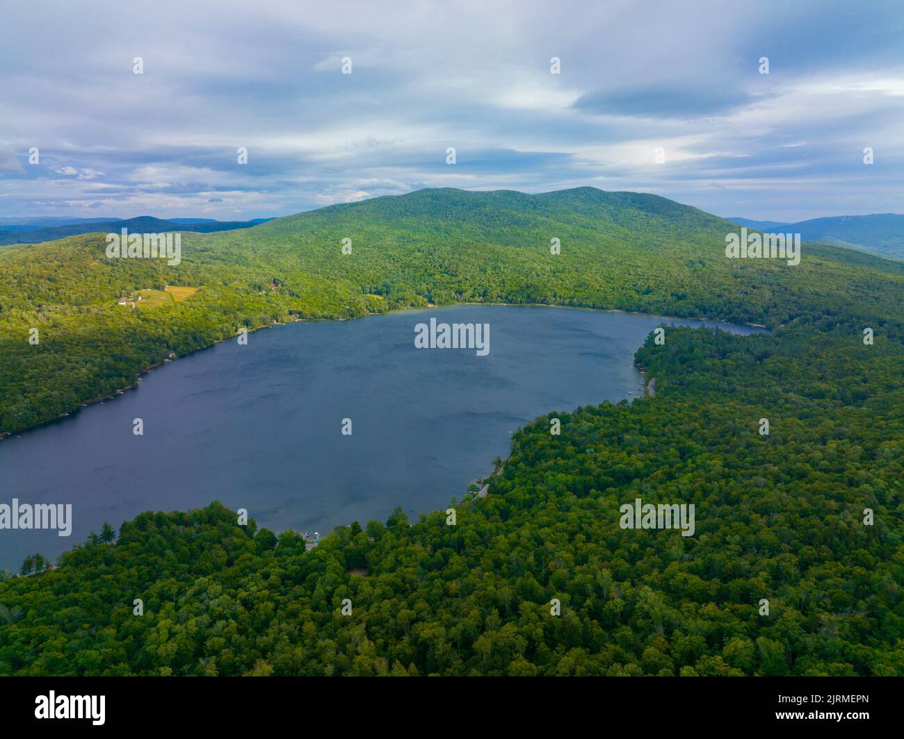 Stinson Lake aerial view in White Mountain National Forest in summer in ...