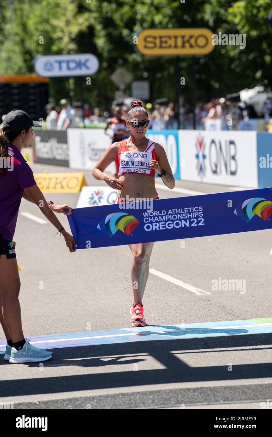 Kimberly Garcia Leon of Peru competing in the women’s 20k walk at the ...