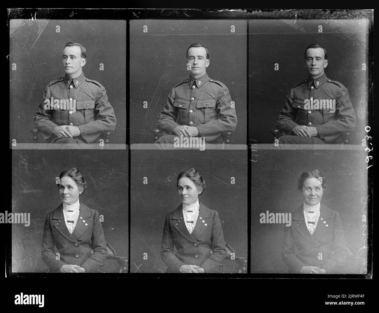 Three portraits each on one negative of William Horace James and ...