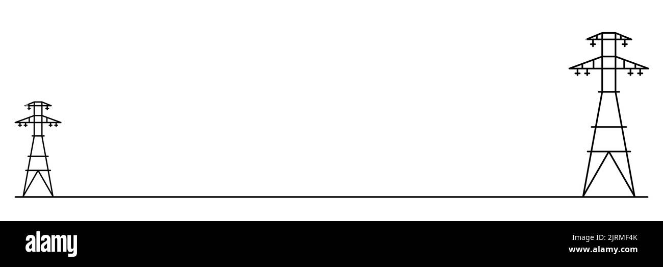 Power line art. Divider with one electric pole Stock Vector Image & Art ...