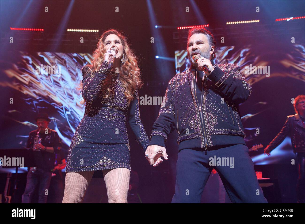 HOLLYWOOD, FL - AUG 24: Singers Lucero and Mijares perform during a ...