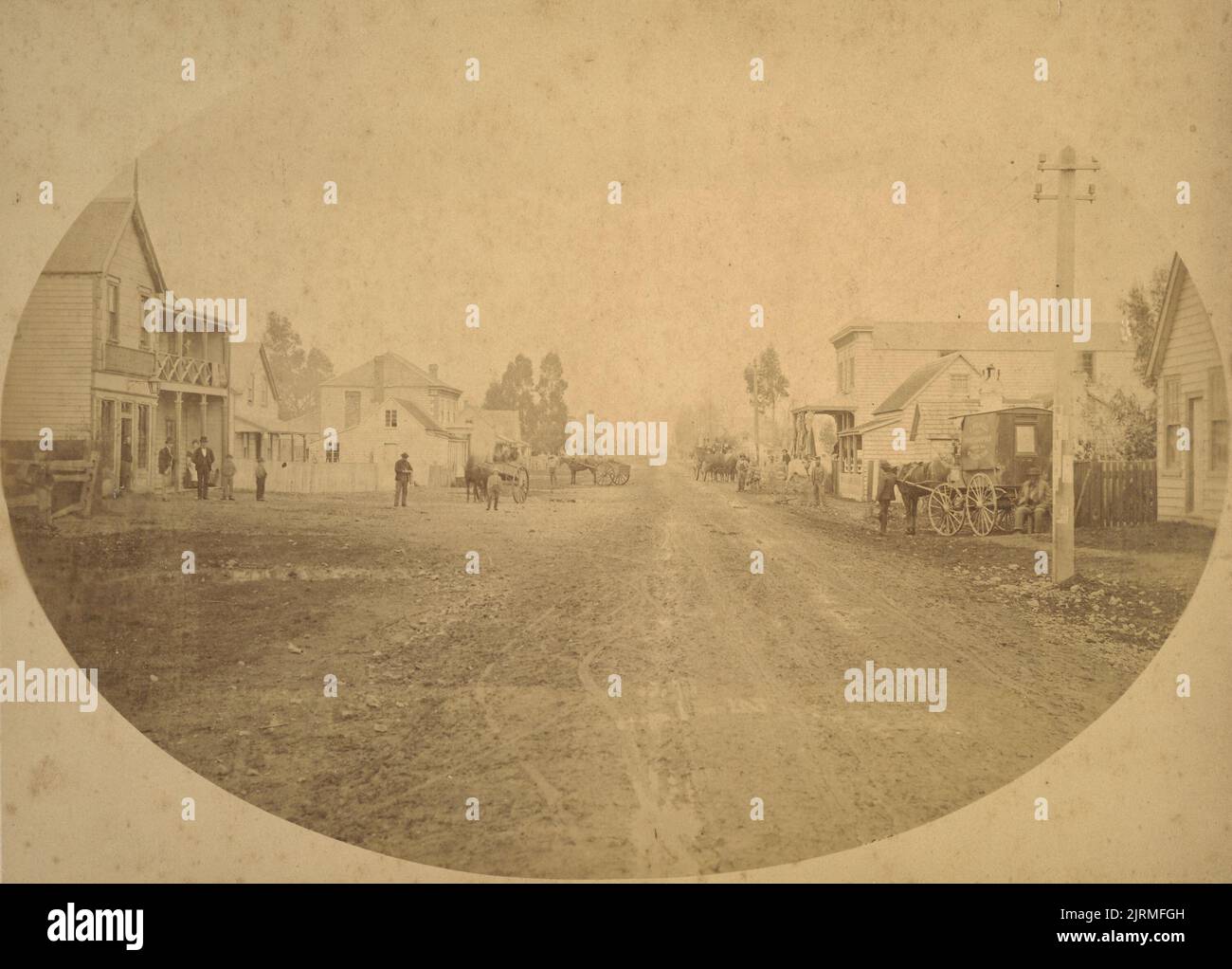 Greytown, Wairarapa, New Zealand, mid-1870s, Greytown, by James Bragge ...