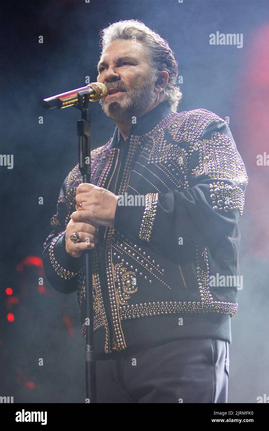 HOLLYWOOD, FL - AUG 24: Singer Mijares performs during a concert as ...