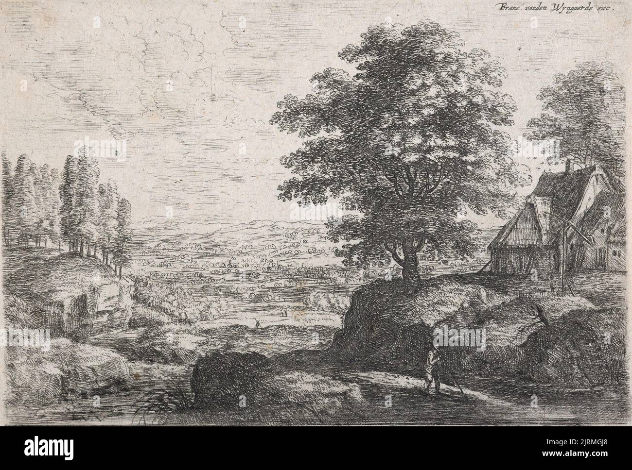 Landscape with a man with a walking stick, Mid 17th century, Flanders ...