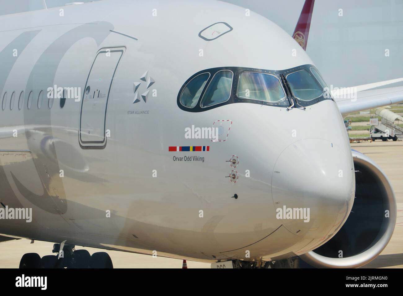 The SAS Airlines Airbus A350-900 in Shanghai Pudong Airport Stock Photo ...