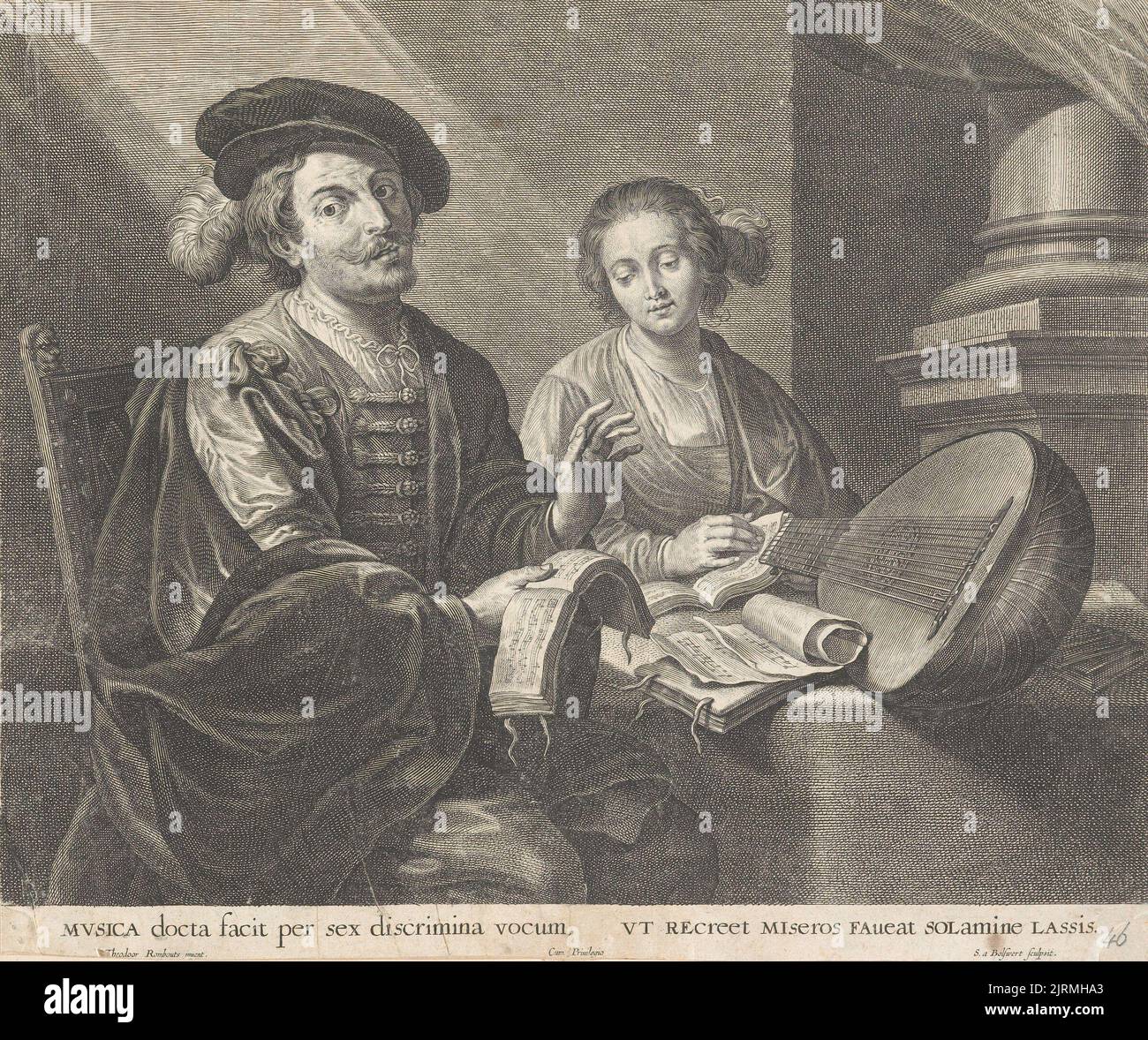 The duet. The painter Theodor Rombouts and his wife., Mid 17th century ...