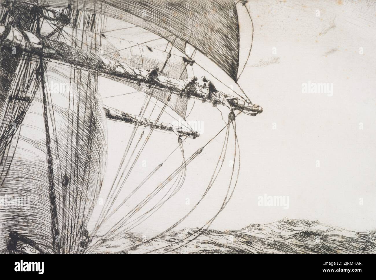 Furling the foresail, 1924, England, by Arthur Briscoe. Gift of Sir ...