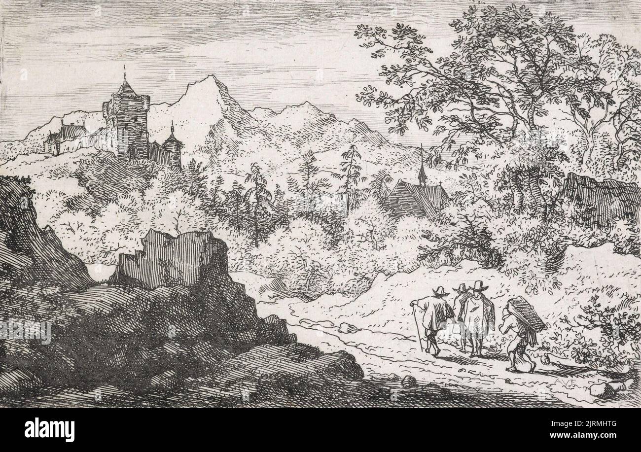 The three men and the porter., Mid 17th century, by Allart van ...