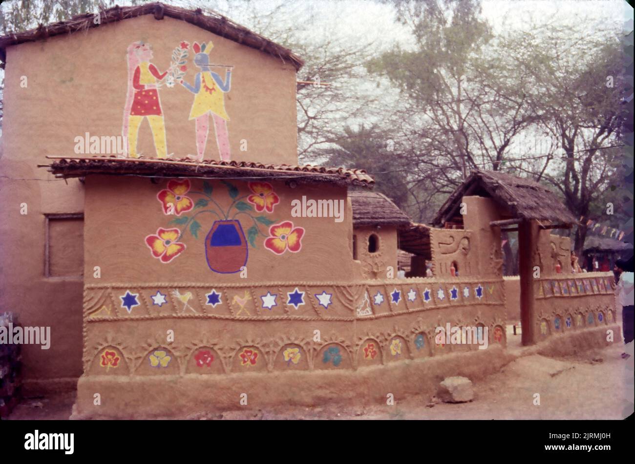 Painting on the Mud House walls in rural India Stock Photo - Alamy