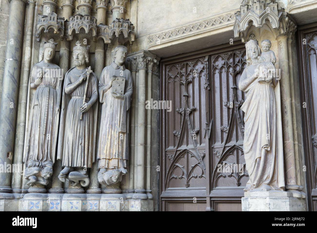 Virgin Mary with Child and Queen Ultrogothe, King Childebert and Saint ...