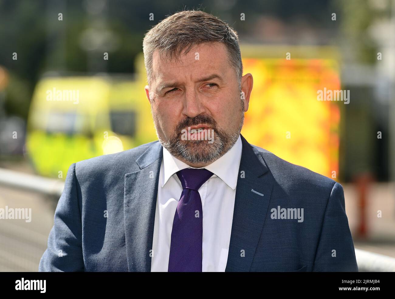 Health Minister Robin Swann at the launch of a new mole mapping service ...