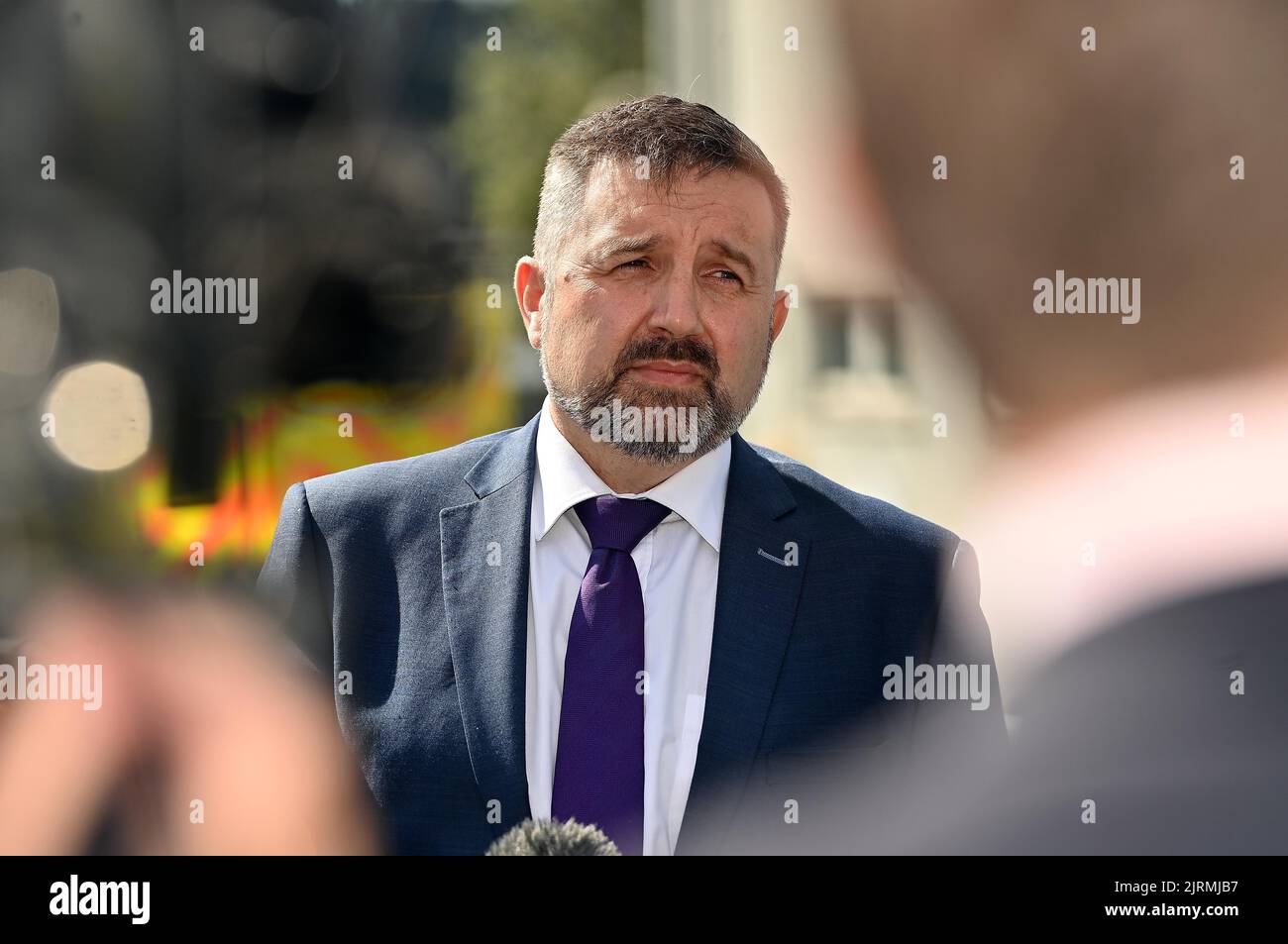 Health Minister Robin Swann at the launch of a new mole mapping service ...