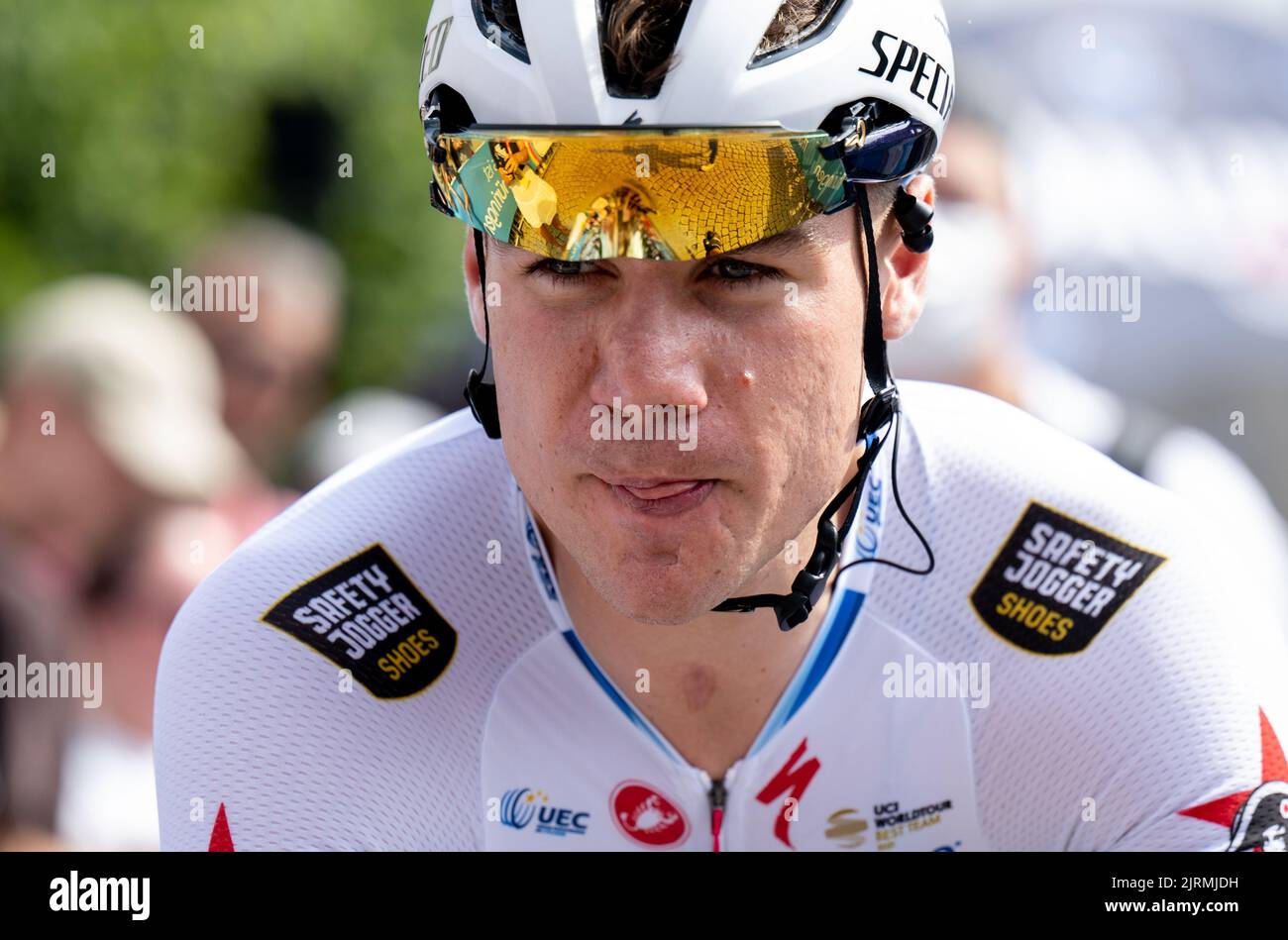 25 August 2022, Thuringia, Weimar/Meiningen: Cycling: Tour of Germany ...