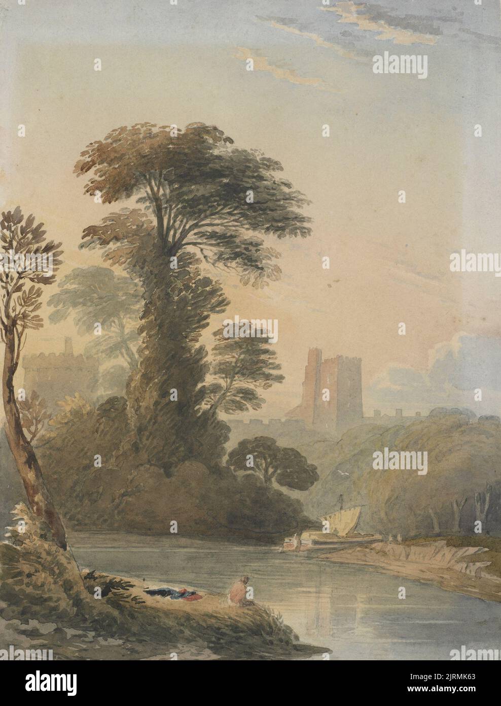 Capriccio view on the Thames near Windsor., England, by John Varley ...