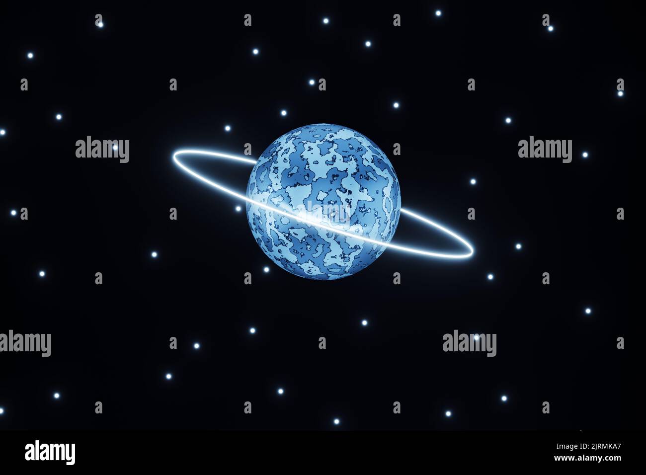 cosmic theme 3d render with glowing stars and planet Stock Photo - Alamy