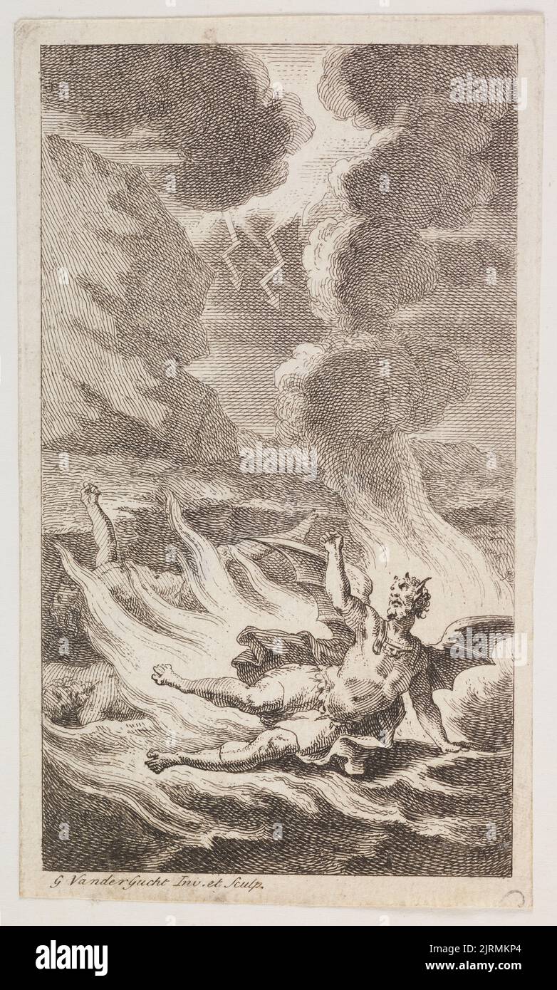 Devil reclining on a bed of flames, c. 1725-1730, by Gerard van der ...