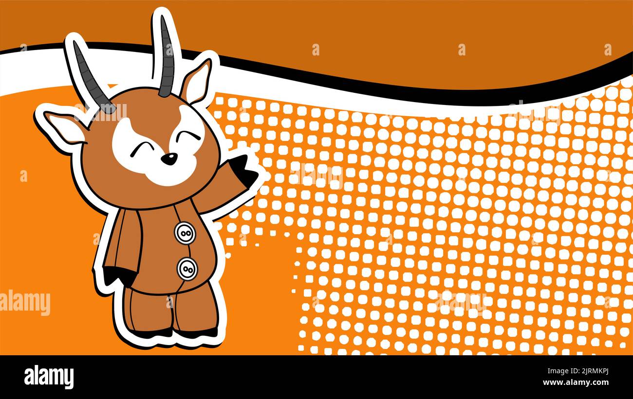 standing antelope plush toy sticker cartoon background in vector format ...