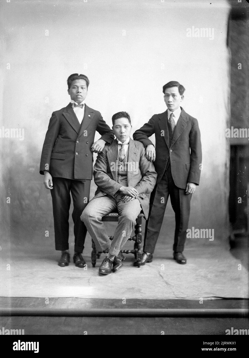 James Young, Young Wah Gee and another man, circa 1920, Wellington, by ...