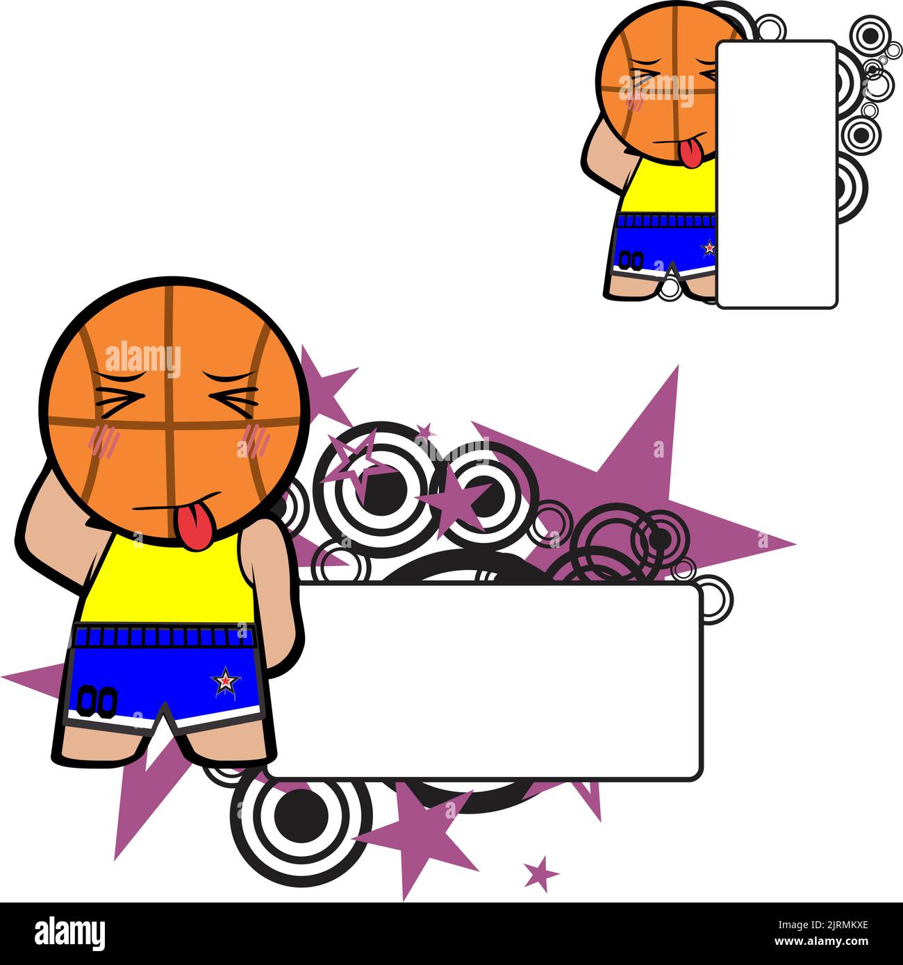 chibi ashamed basketball ball head kid cartoon expression, billboard ...
