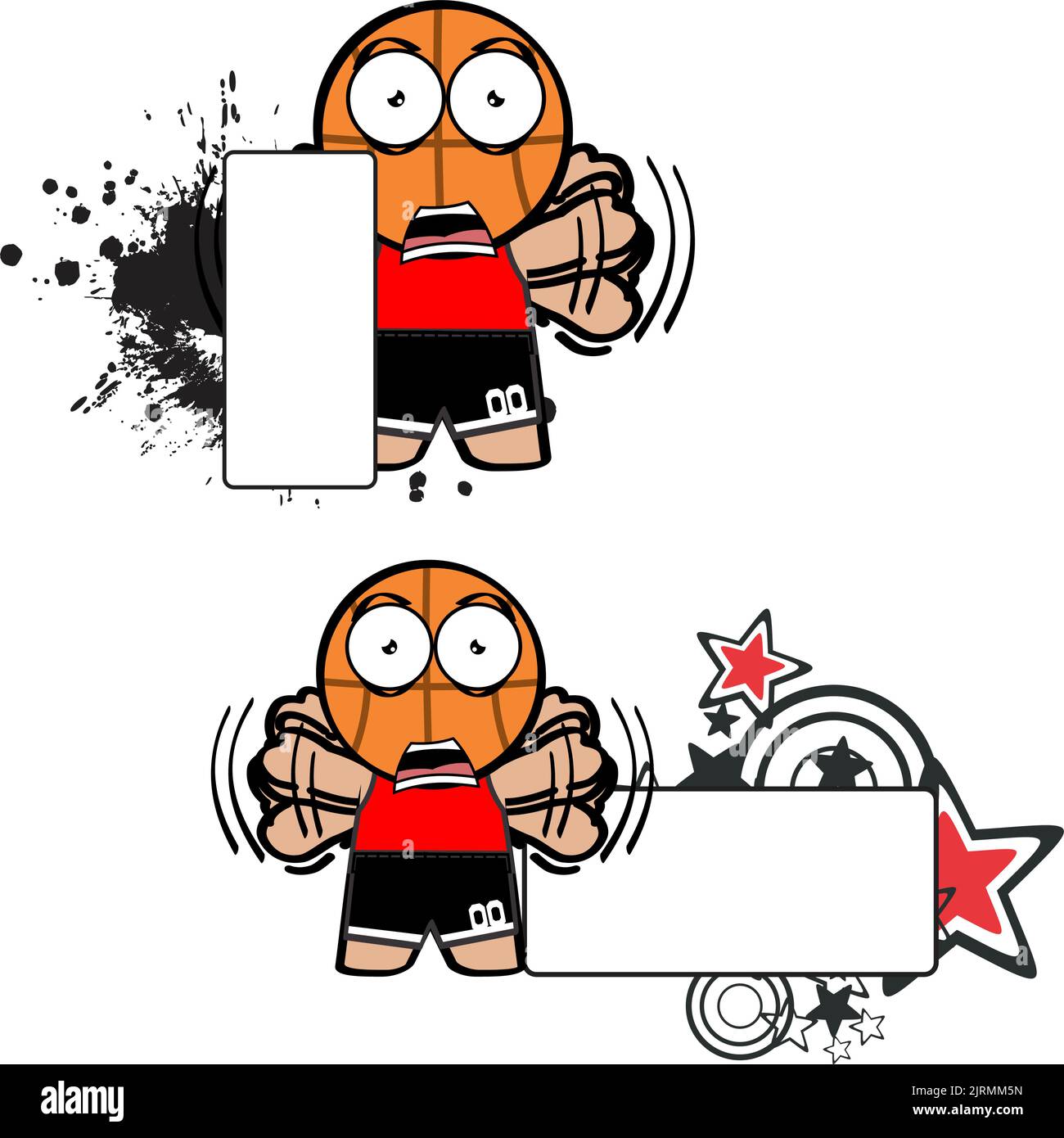 chibi screaming basketball ball head kid cartoon expression, billboard ...