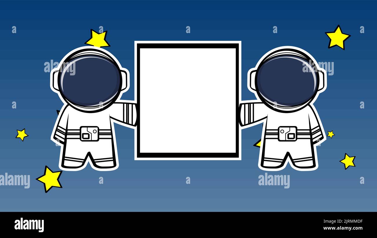 little spaceman character cartoon sticker poster background ...