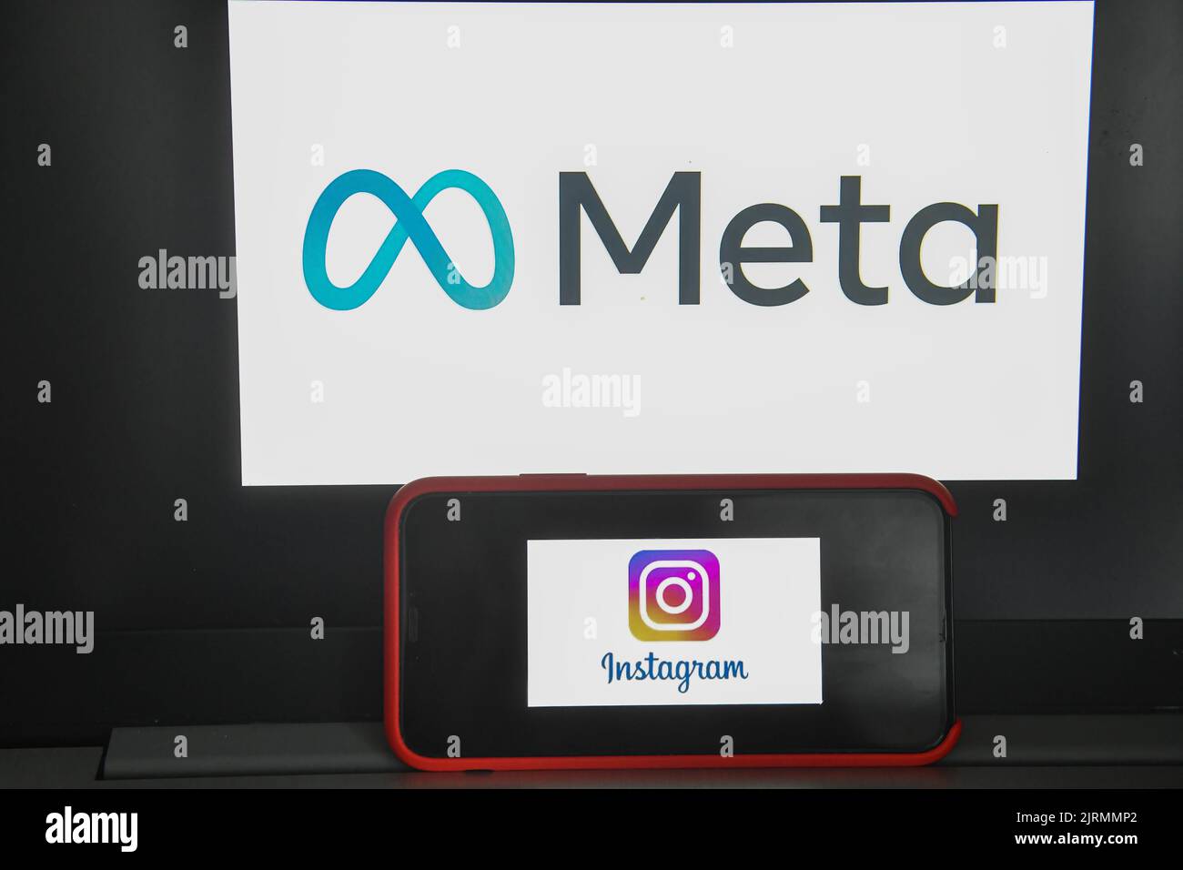 In this photo illustration, the Instagram logo is seen displayed on a ...