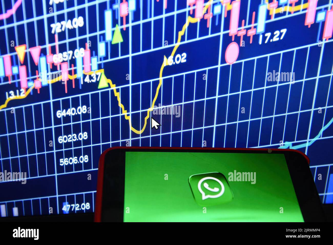 In this photo illustration, the WhatsApp logo is seen displayed on a ...
