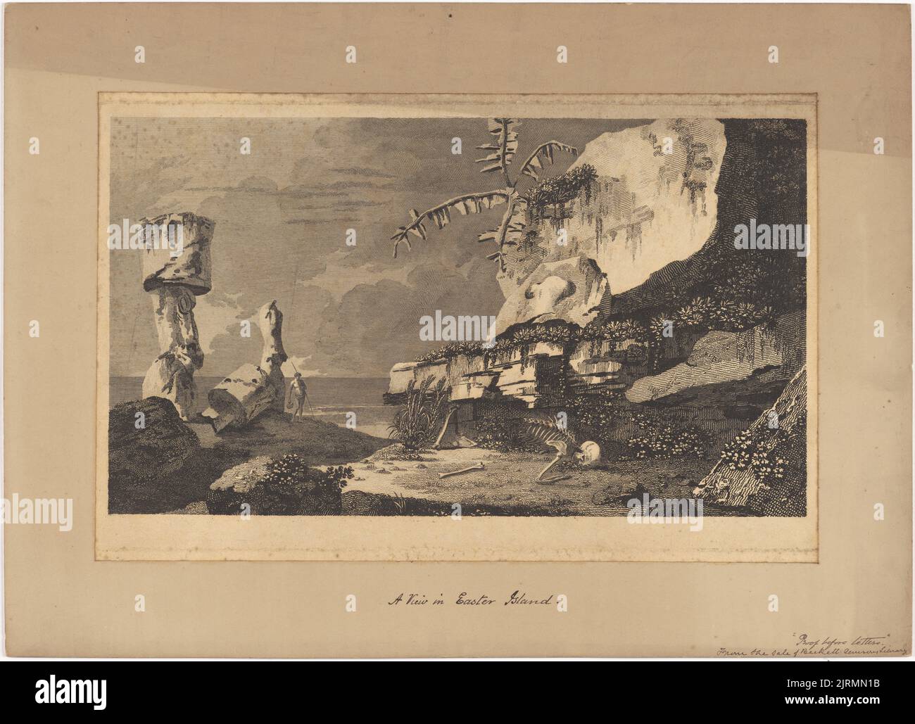 Monuments in Easter Island, circa 1777, London, by William Woollett ...