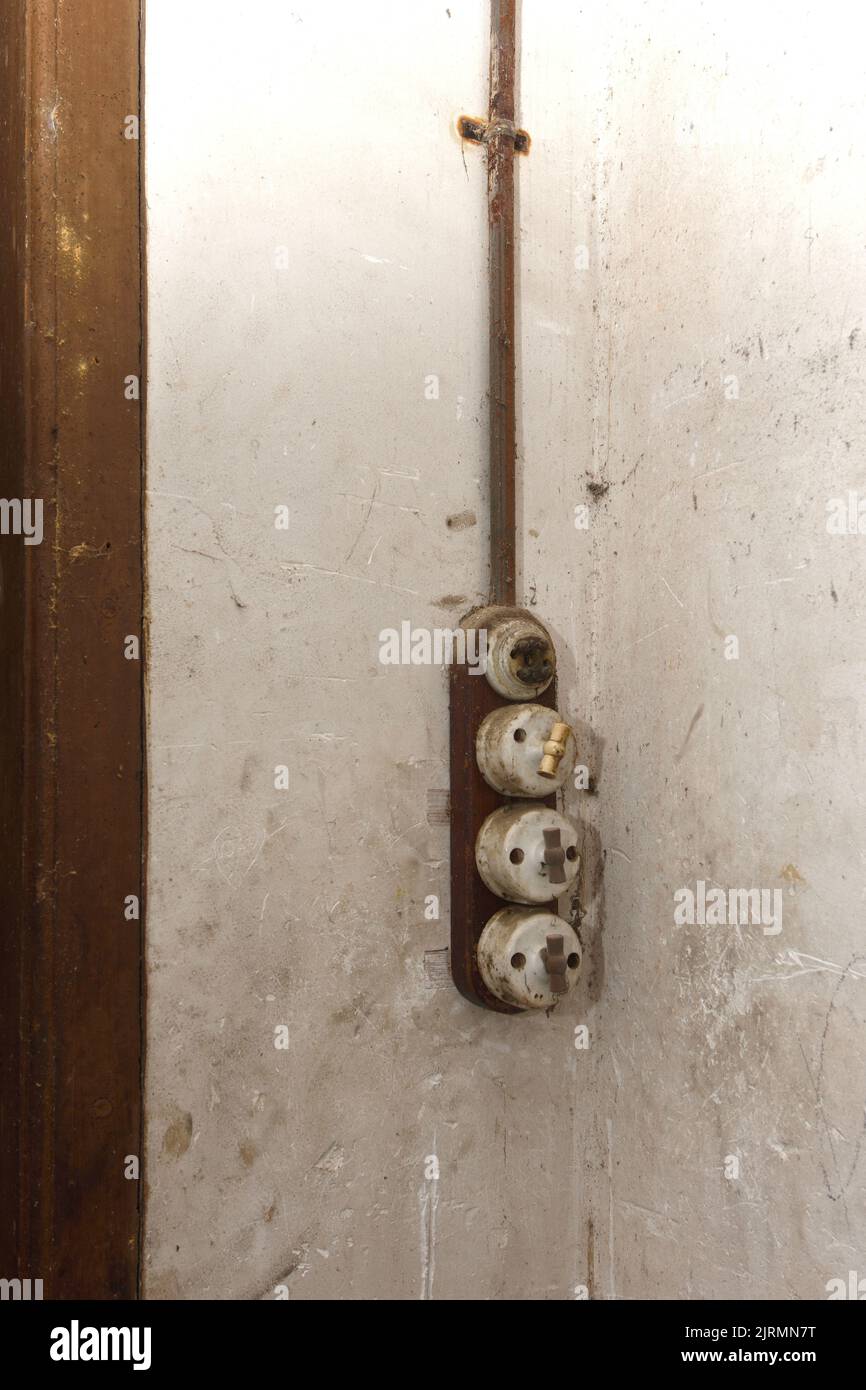 detail of an old switch on the wall Stock Photo - Alamy