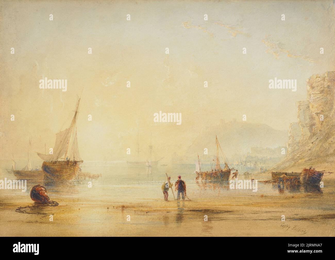 Sunset, Hastings, circa 1840, England, by Anthony Copley Fielding Stock ...